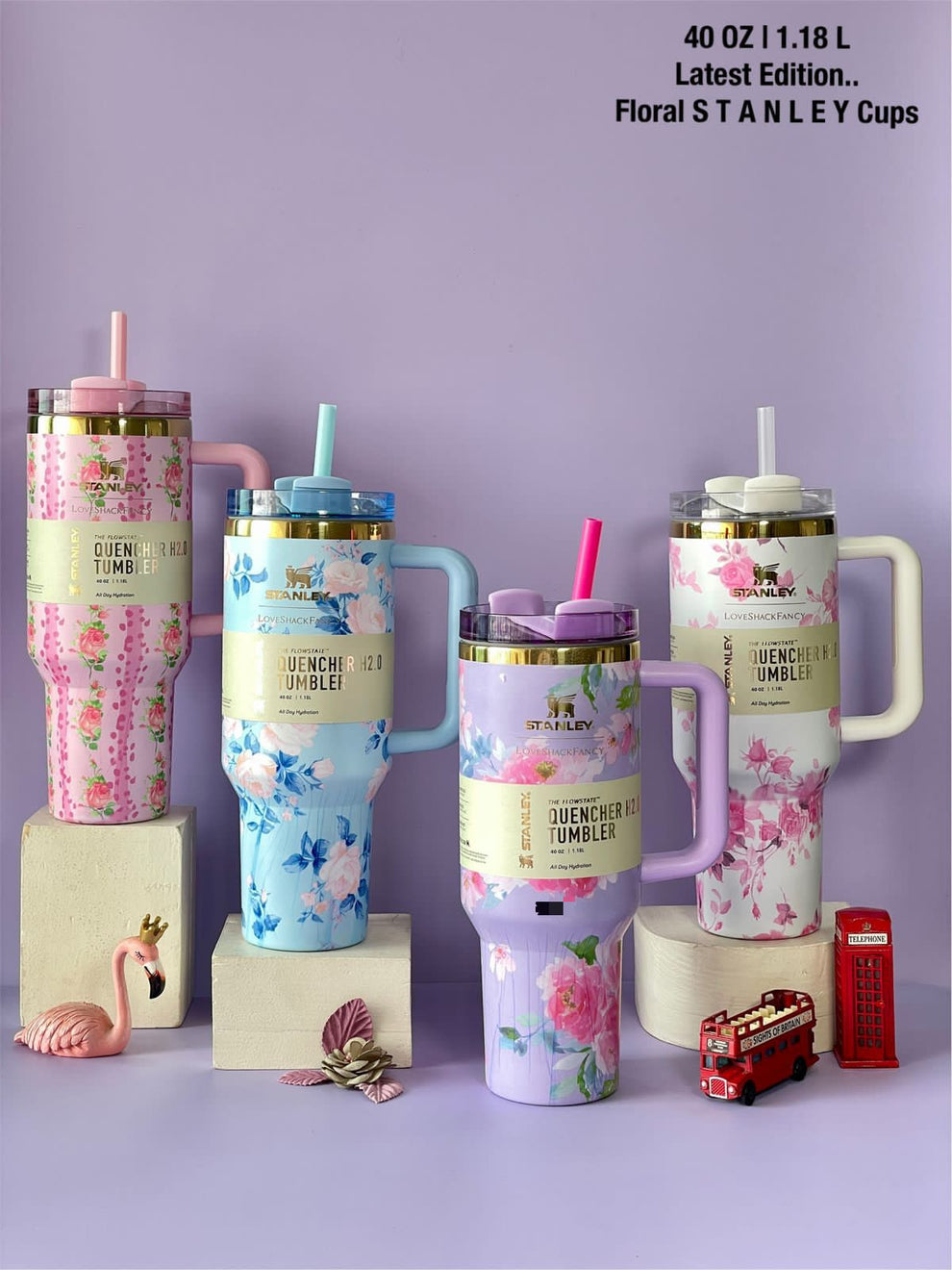 Stanley Floral Print Quencher H2.0 Insulated Tumbler (40 OZ | 1.18L ...