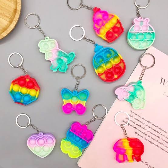 Pop It Keychains – Stress Relief Fidget Toy Keychains for Kids and Adu ...