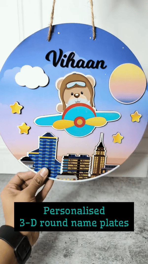 Personalized 3D Round Name Board – Custom Wall Décor India – The Whizz Kids